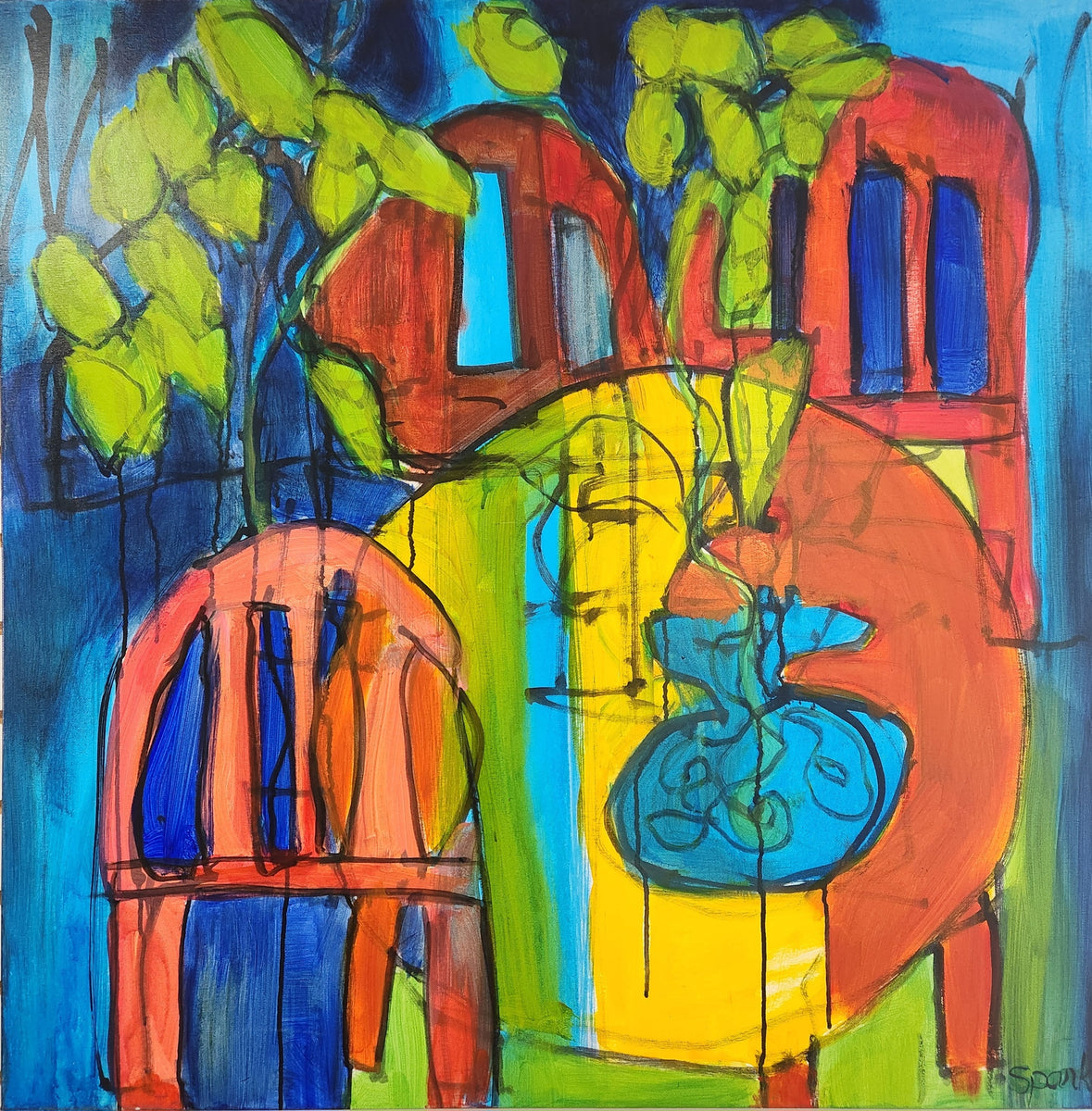 INTERIOR STRUGGLE acrylic painting by Jan Sparks – With These Hands Gallery